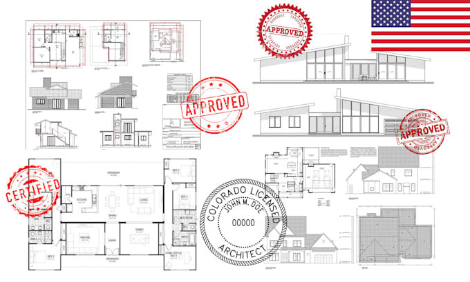 Licensed architect draw and stamp architectural plan for texas colorado ...