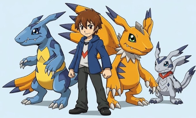 Turn you into a digimon tamer with a custom digimon illustration by ...