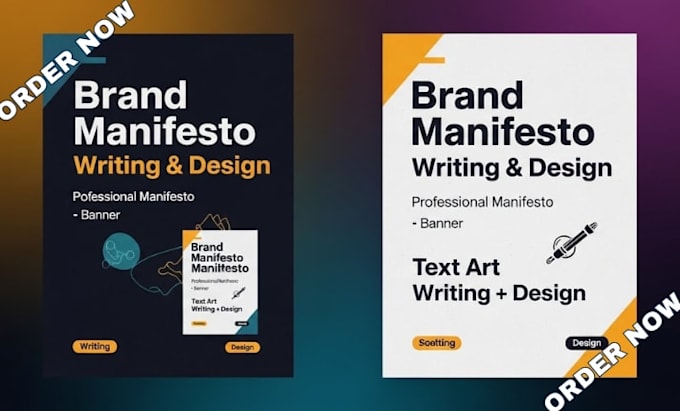 Design a professional brand manifesto poster design banner text art by ...