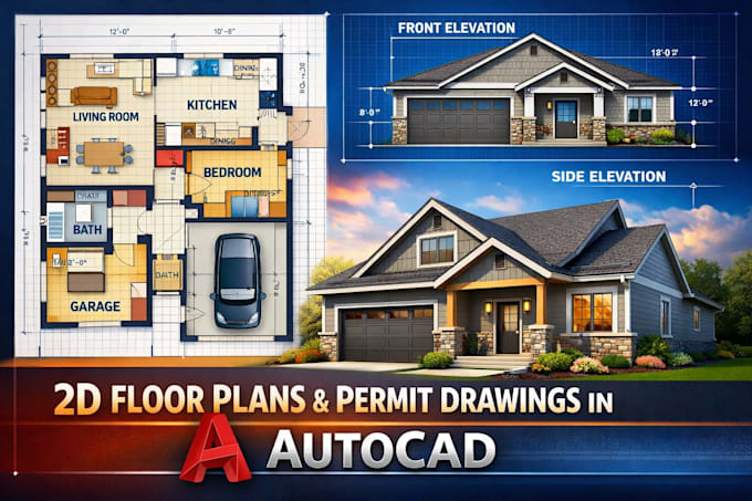 Create detailed 2d floor plans, architectural blueprints in autocad by ...