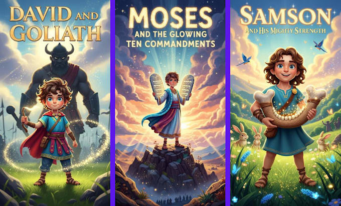Create christian children book illustrations, bible story artwork and ...