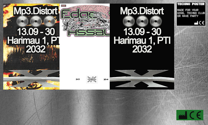 Create a edgy poster for your techno club, rave party by Xontwo | Fiverr