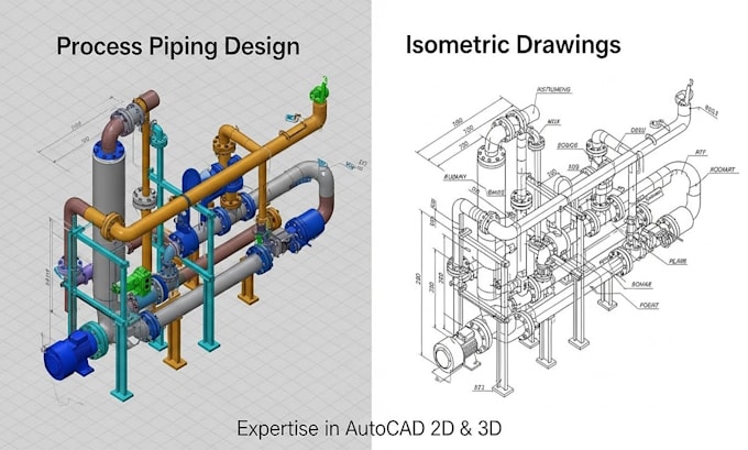 Design process piping and isometric drawing in autocad 2d, 3d by Sophie ...