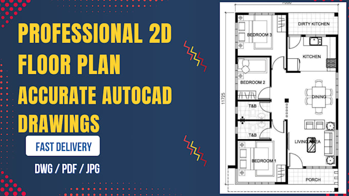 Create professional 2d floor plans in autocad for houses by ...