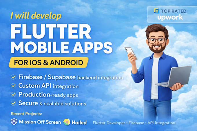 Develop flutter mobile apps for ios android with ai features by Bilal ...