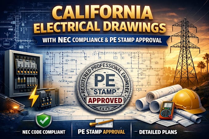 California electrical drawings with nec compliance and pe stamp ...