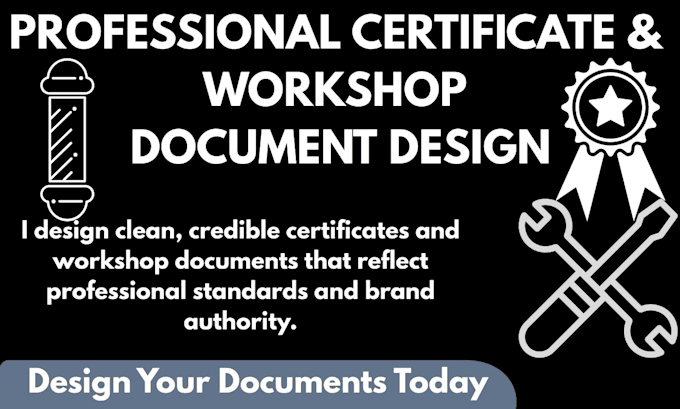 Design professional certificates and workshop documents by Dicedylan ...