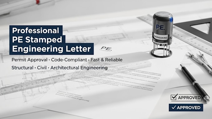 Provide professional pe stamped engineering letter for permit approval ...