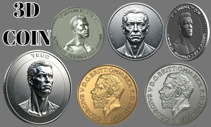 Sculpt 3d coin model bas relief medallion cnc engraving stl file for 3d ...