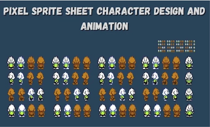 Make nsfw pixel art sprite sheet animation character sprite sheet for ...