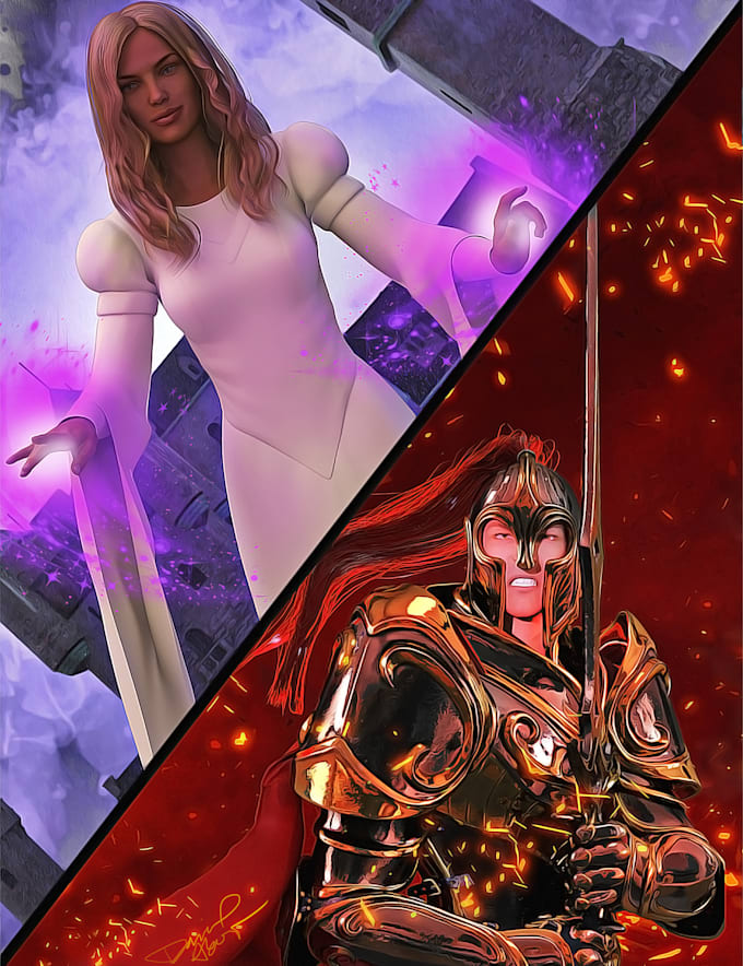 Create an awesome digital art fantasy or scifi character by Lucid_ghost ...