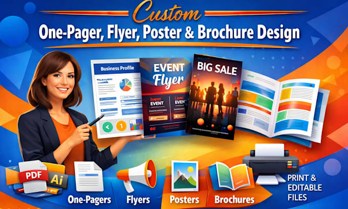 Design print ready flyers, posters, trifold brochures, one pager by ...