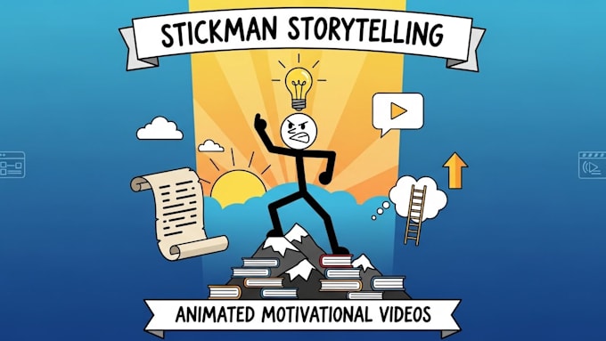 Create stickman story telling animation motivational 2d stick figure ...