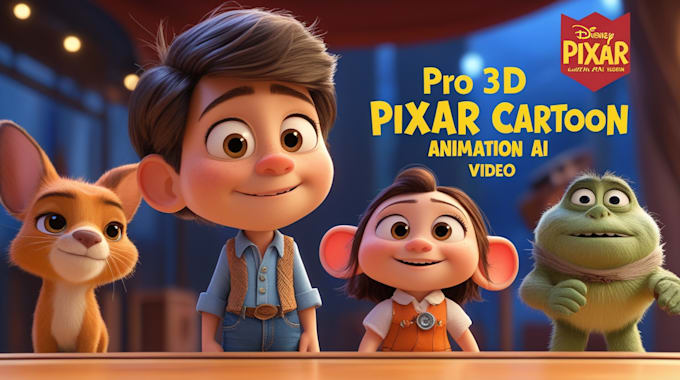 Create 3d disney pixar style cartoon ai animation, 3d pixar style ai ...