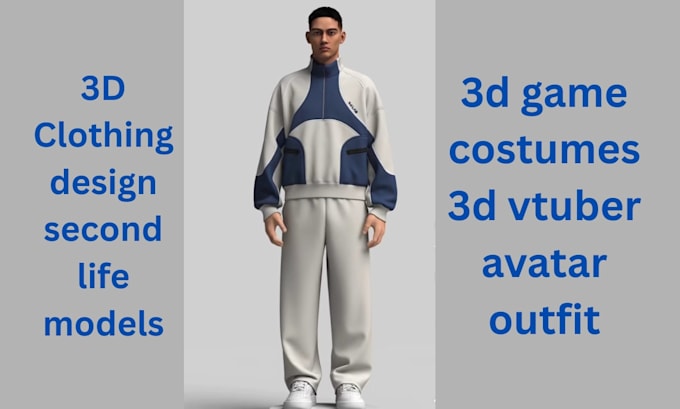 Design, model, and rig custom 3d clothing for second life, 3d vtuber ...