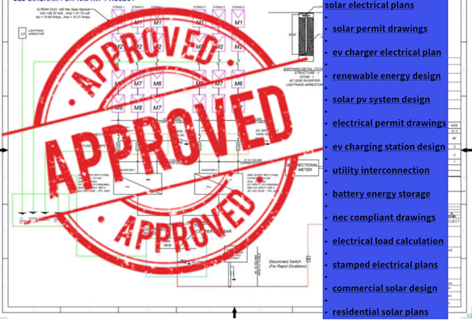 Draw architectural plan for solar electrical plans, ev charger ...