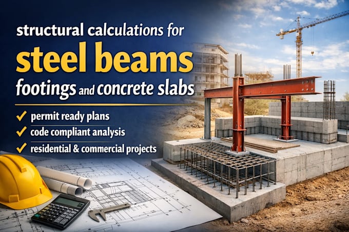 Structural calculations for steel beams footings and concrete slab by ...