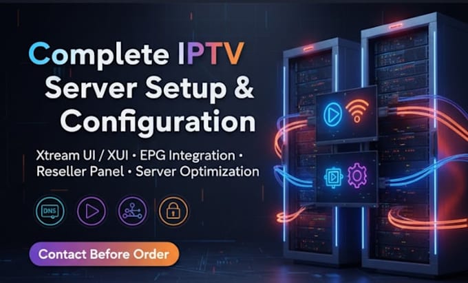 Setup iptv server, xui one , xtream ui, admin server configuration ...
