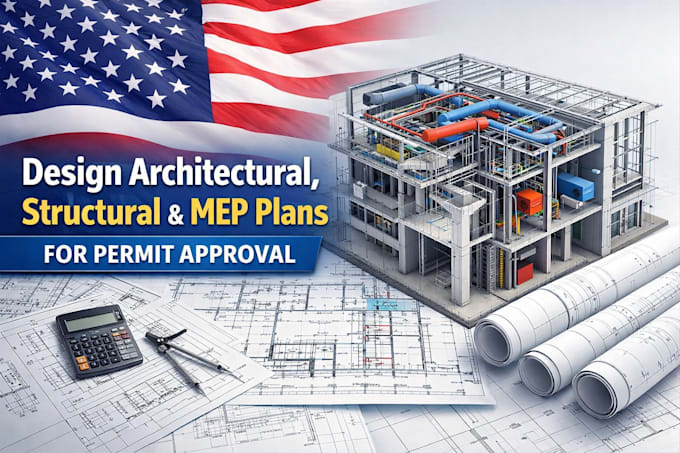 Design architectural structural and mep plan for az md cl ga ny permit ...