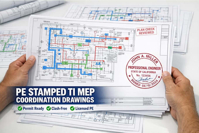 Design licensed pe stamped ti mep coordination drawings by Bristol ...
