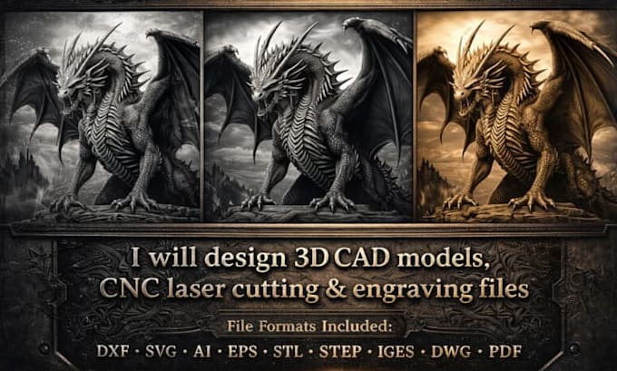 Design 3d cad model cnc laser cutting and engraving files by Josh_lw ...
