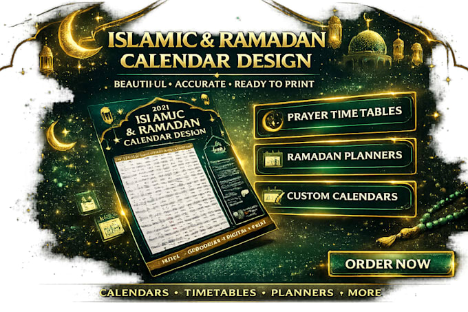 Design islamic and ramadan calendars, timetables, planners by Joel_phil ...