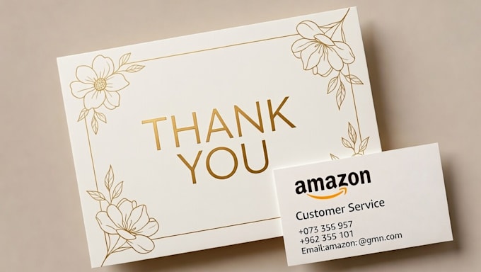 Professional thank you card design, amazon package insert, product ...