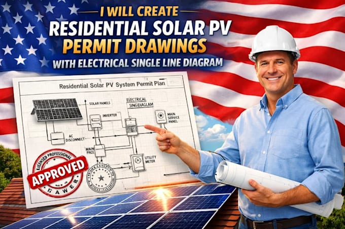 Create residential solar pv permit drawings with electrical single line ...