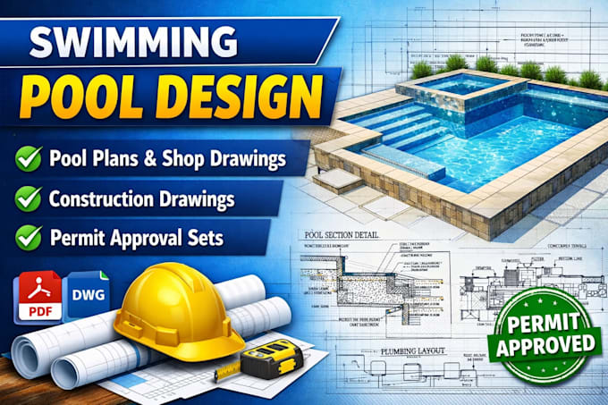 Design swimming pool plans shop drawing pool construction drawings for ...