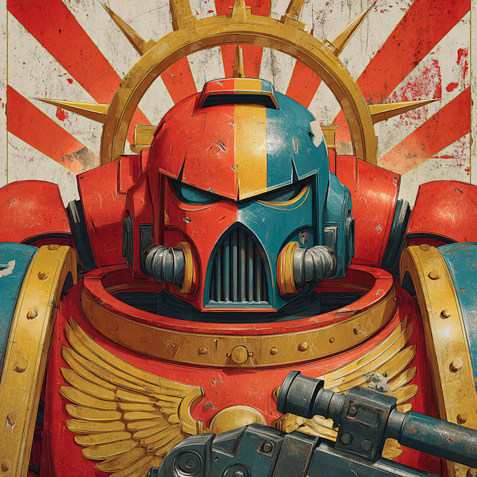 Do a amazing warhammer 40k character art illustration by Christunne ...