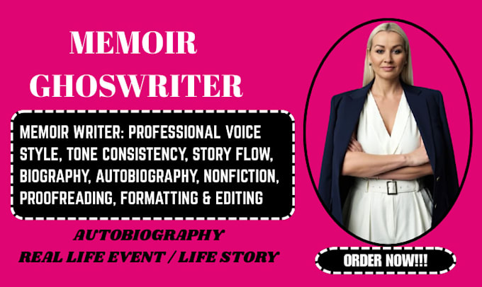 Professionally ghostwrite your memoir autobiography biography ...