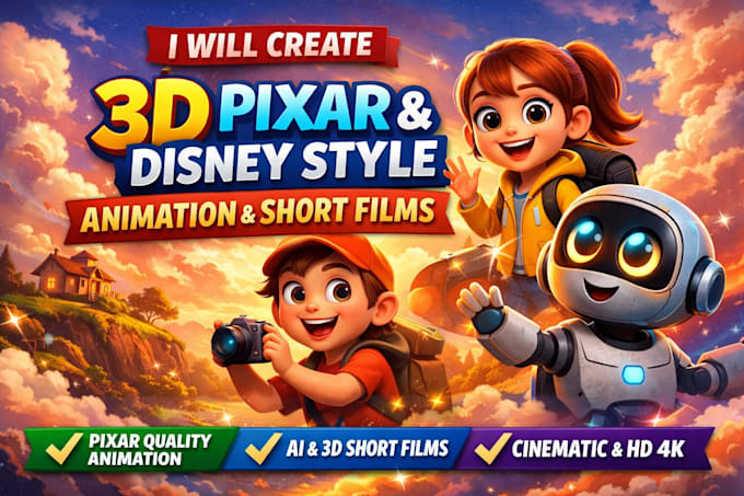 Do 3d pixar animation, 3d disney pixar, ai pixar animation pixar style ...
