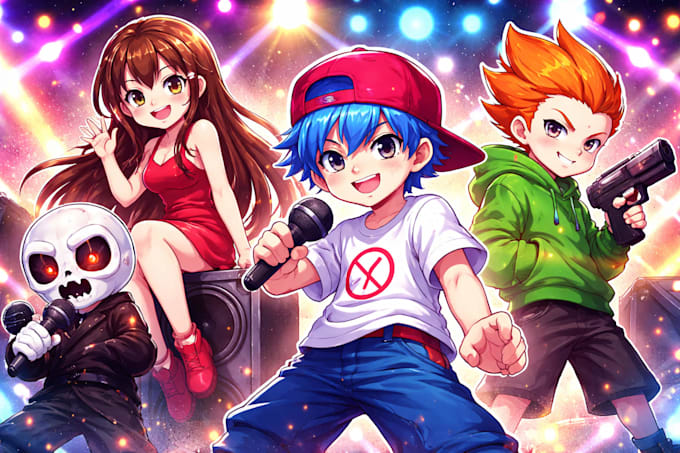 Draw custom anime fnf characters and fan art by Opemiposimercy | Fiverr