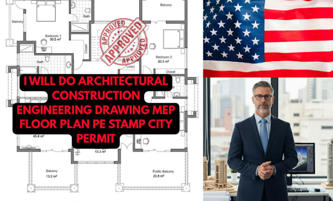 Architectural construction engineering drawing mep floor plan stamp ...