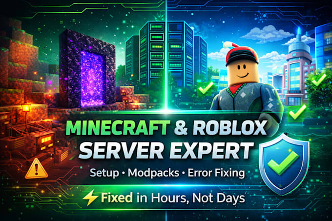 Setup minecraft, roblox server build minecraft modpack and fix hytale ...