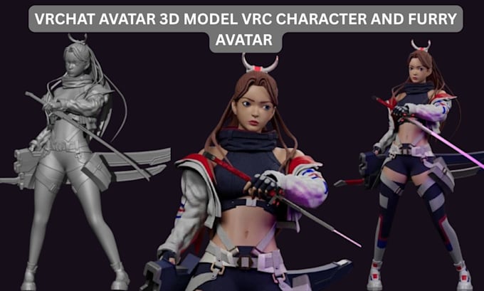 Custom 3d vrchat avatar, vrc avatar, vr character furry avatar by ...
