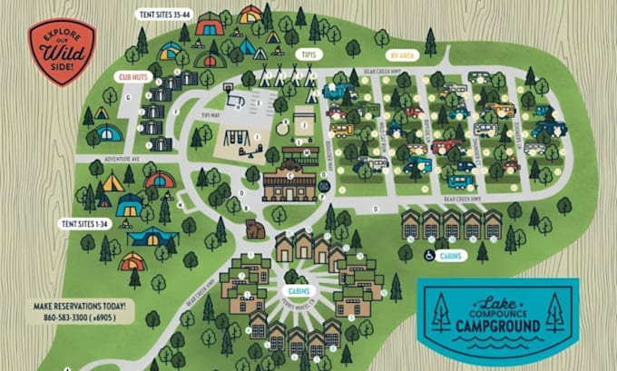 Design a professional rv park map, campground map, or resort site plan ...