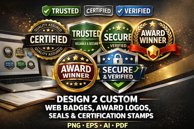 Design 2 custom web badges, award, seals and certification stamps by ...
