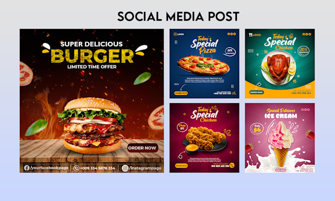 Design social media food posters by Shadman103 | Fiverr