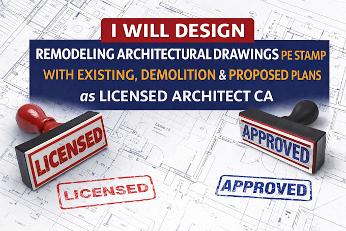 Design remodeling drawings pe stamp proposed plans as licensed ...