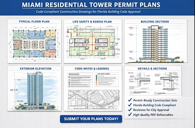Deliver code compliant residential tower drawings in miami by Ricardo ...
