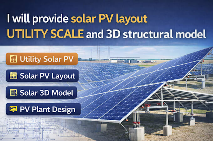 Provide solar pv layout utility scale and 3d structural model by Robert ...