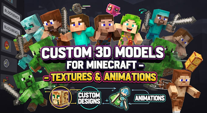 Create custom 3d models for minecraft blockbench, textures and ...