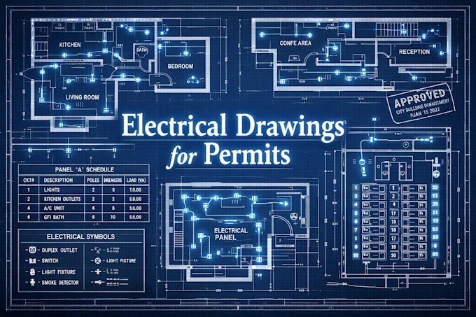 Deliver professional residential electrical drawings for permits by ...