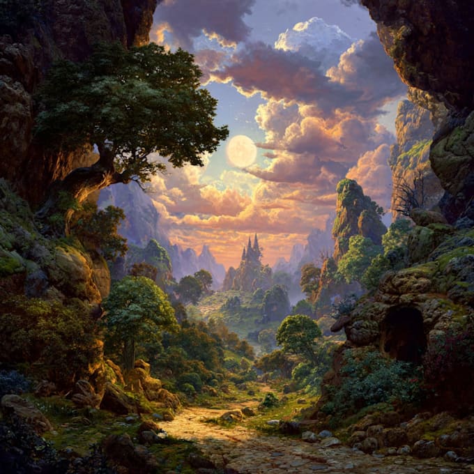 Create professional landscape digital art by Sparrocerosh | Fiverr