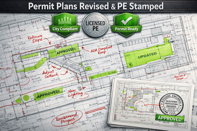 Revise permit structural, electrical plan to pass approval and licensed ...