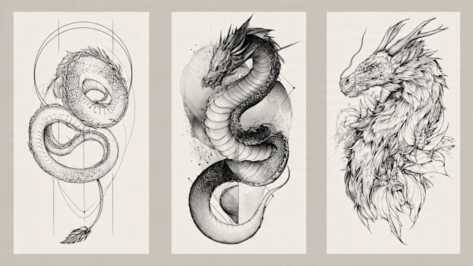Design beautiful line art tattoo designs for you by Acurarshall | Fiverr