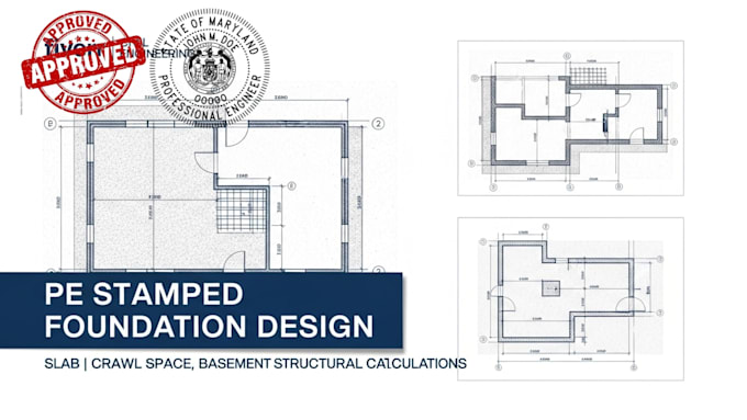 Pe stamped foundation design slab crawl space basement structural ...