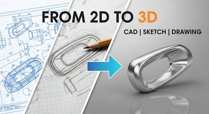 Create 3d design from 2d cad or drawing or hand sketch by Alex_drafts ...