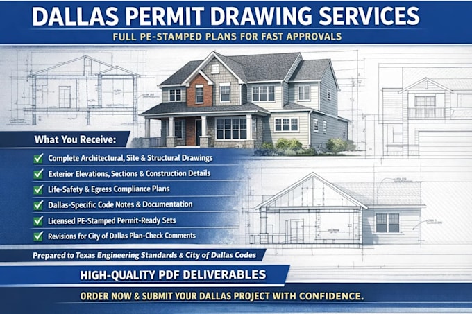 Deliver full stamped permit drawing sets for dallas projects by Dominic ...